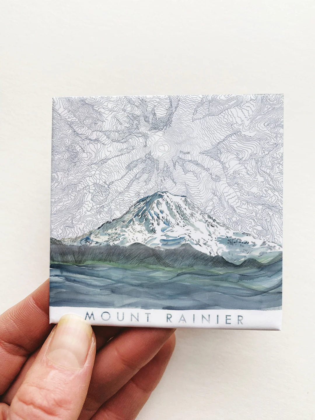 Turn of the Centuries - Mount Rainier Landscape + Topographical Magnet ...